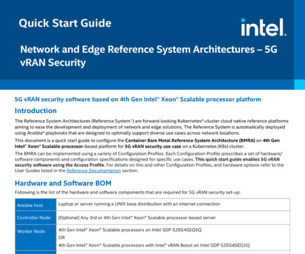 Network and Edge Reference System Architectures - 5G vRAN Security ...