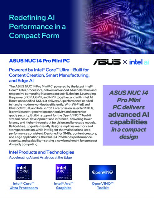 ASUS NUC 14 Pro Mini PC : Powered by Intel® Core™ Ultra—Built for ...
