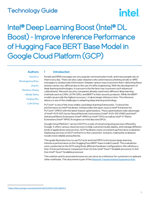 Intel® Deep Learning Boost (Intel® DL Boost) - Improve Inference Performance of Hugging Face ...