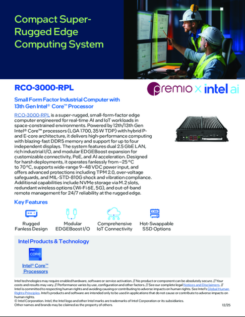 RCO-3000-RPL: Small Form Factor Industrial Computer with 13th Gen Intel ...