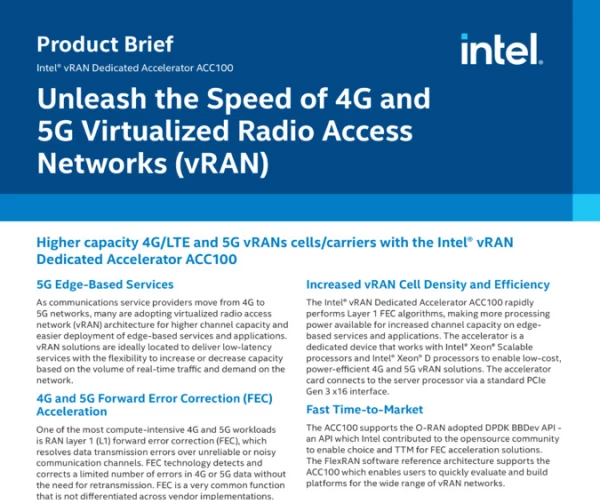 Intel® vRAN Dedicated Accelerator ACC100 - Product Brief